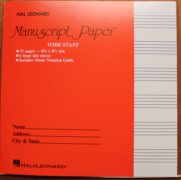 Wide Staff Manuscript Paper (Red Cover) – Dr. Guitar Music
